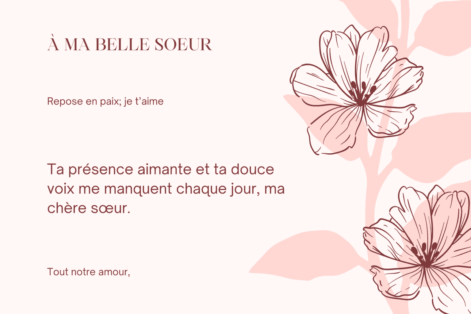 texte pour rendre hommage à ma sœur décédée - questions à poser